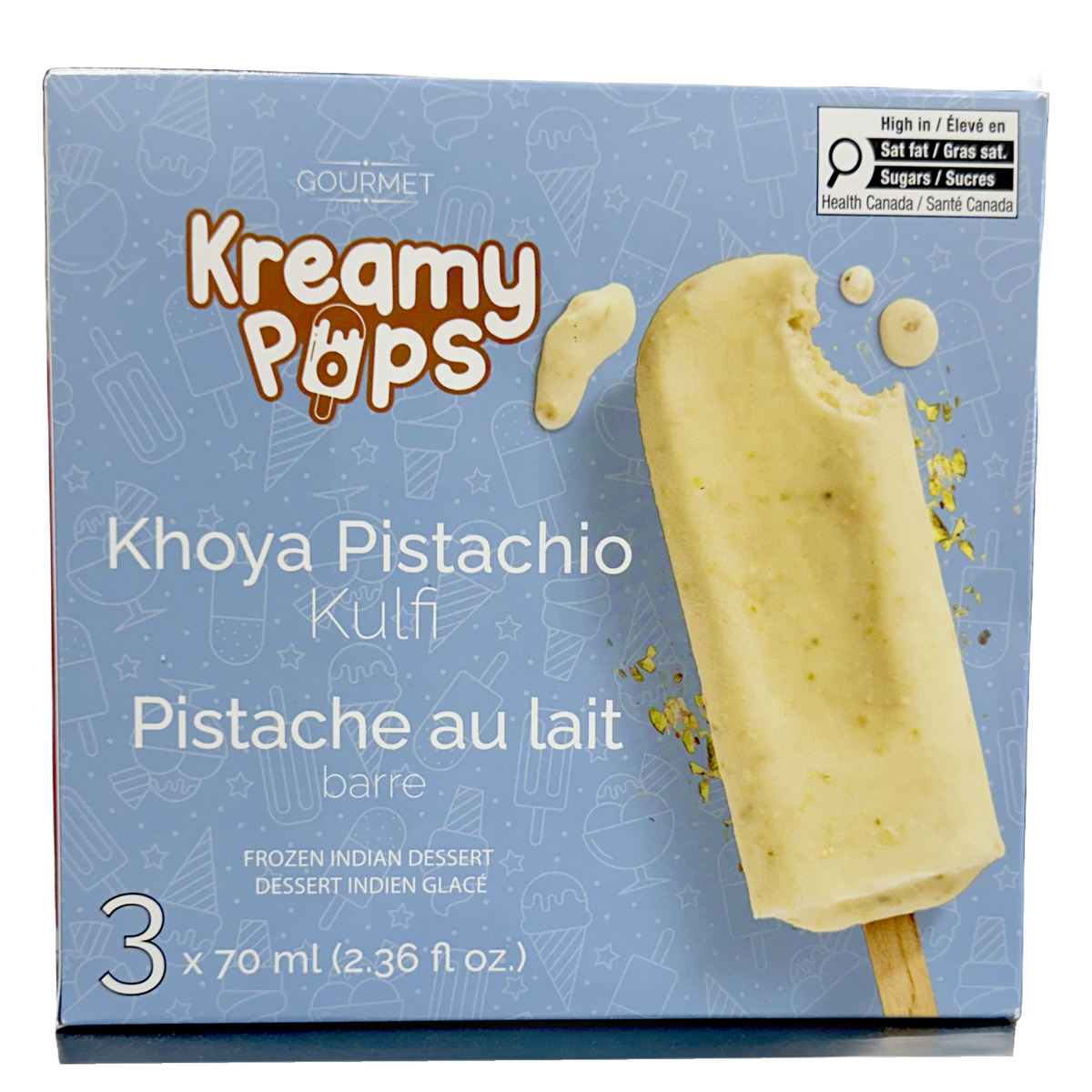 Kreamy Pops Khoya Pistachio Kulfi 3x70ml — Spice Divine