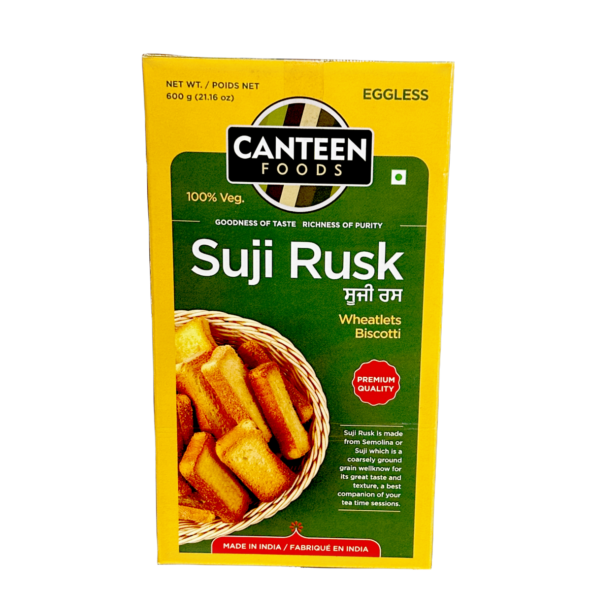 Canteen Foods Crispy Suji Rusk Snack 600g | Spice Divine
