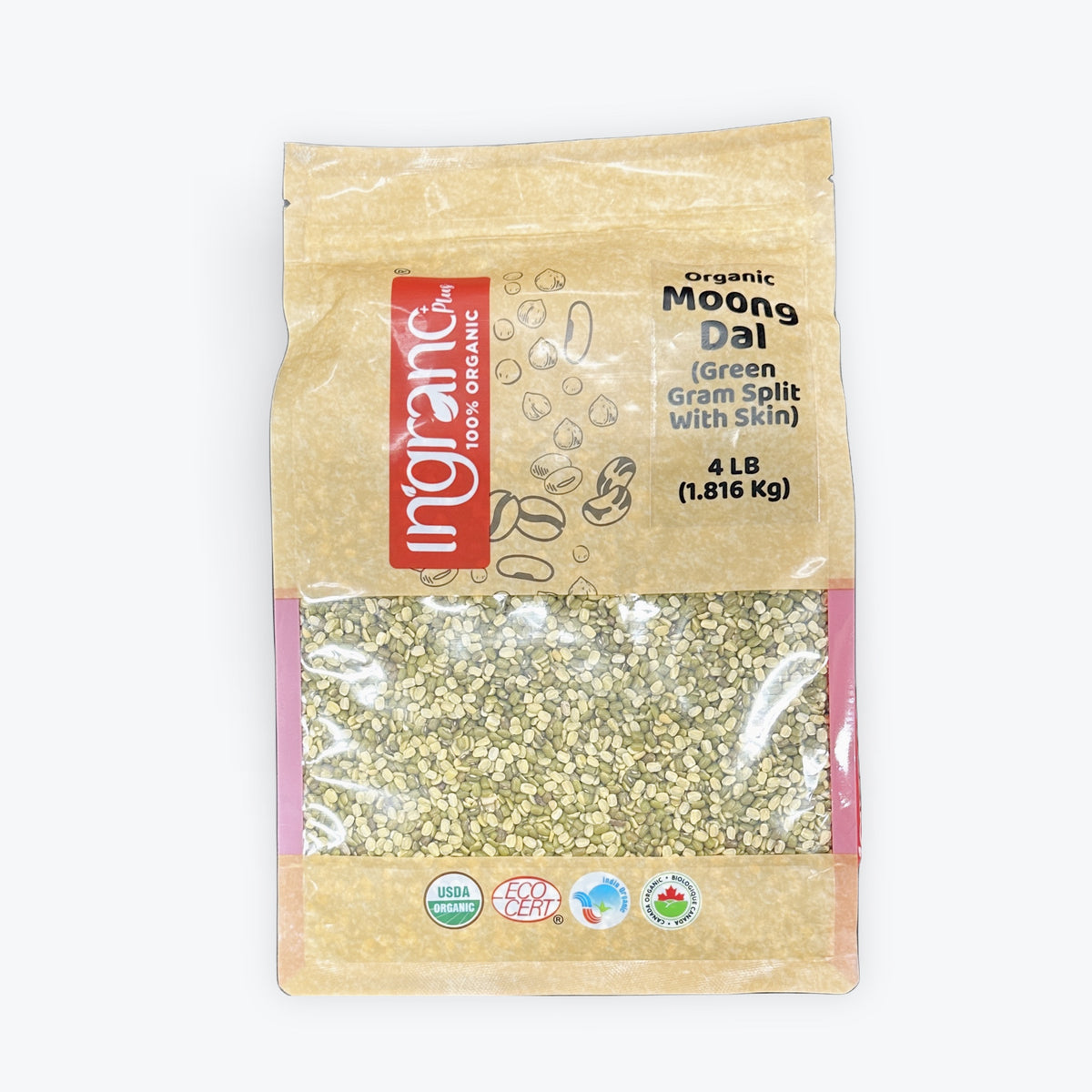 Ingrano Organic Moong Dal Split 4Lb — Spice Divine