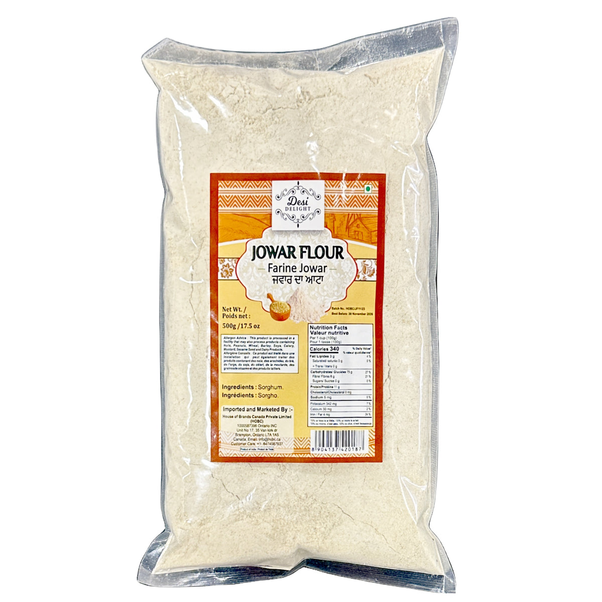 Desi Delight Jowar Flour 500gm — Spice Divine