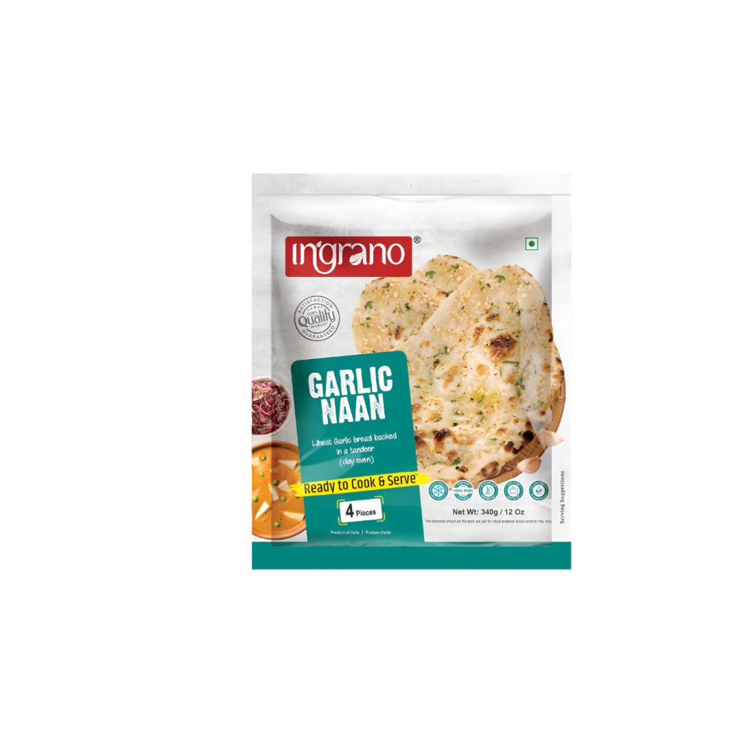 Ingrano Garlic Naan 340g (4 Pcs) — Spice Divine