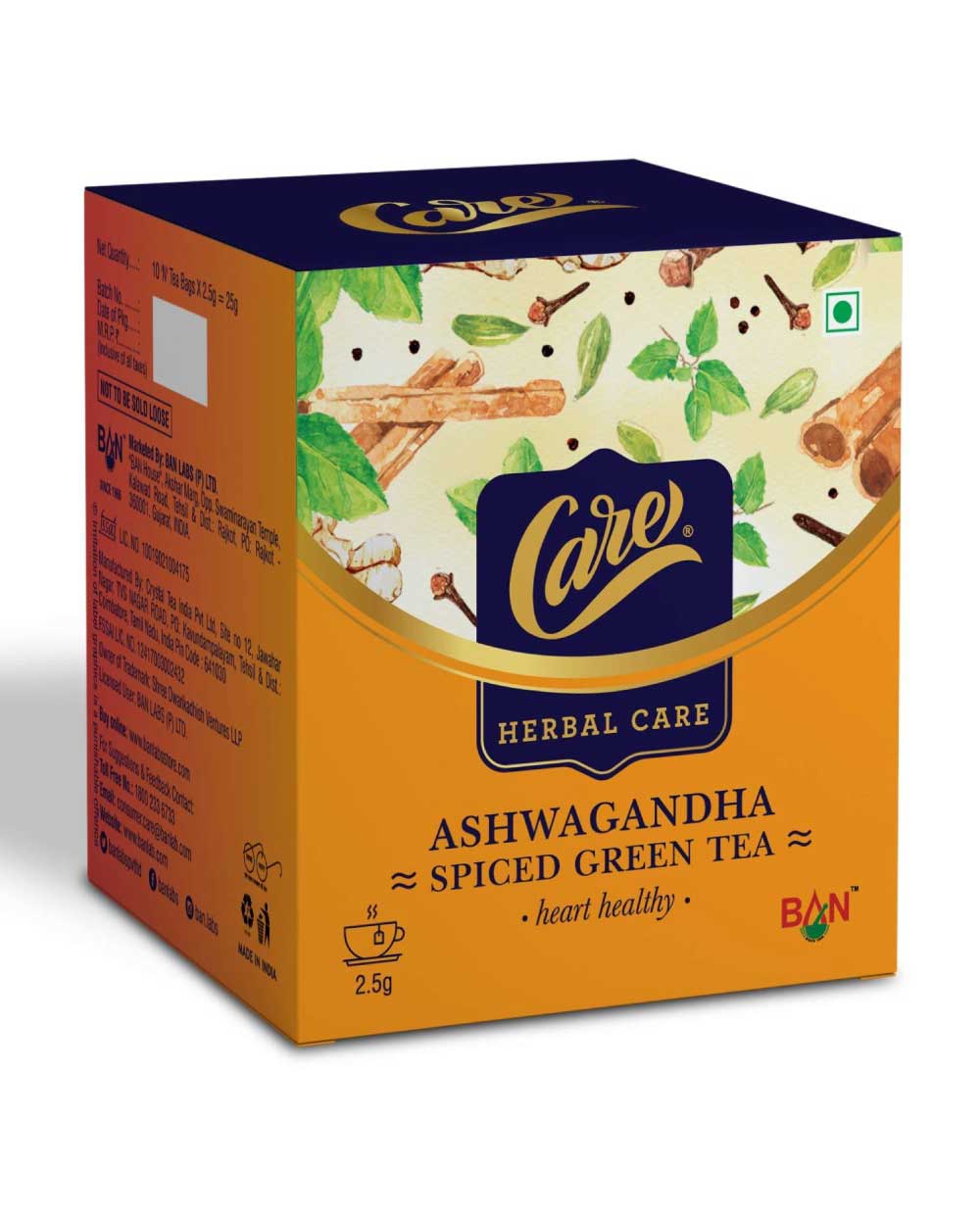 Care Ashwagandha Spiced Green Tea 10 bags — Spice Divine