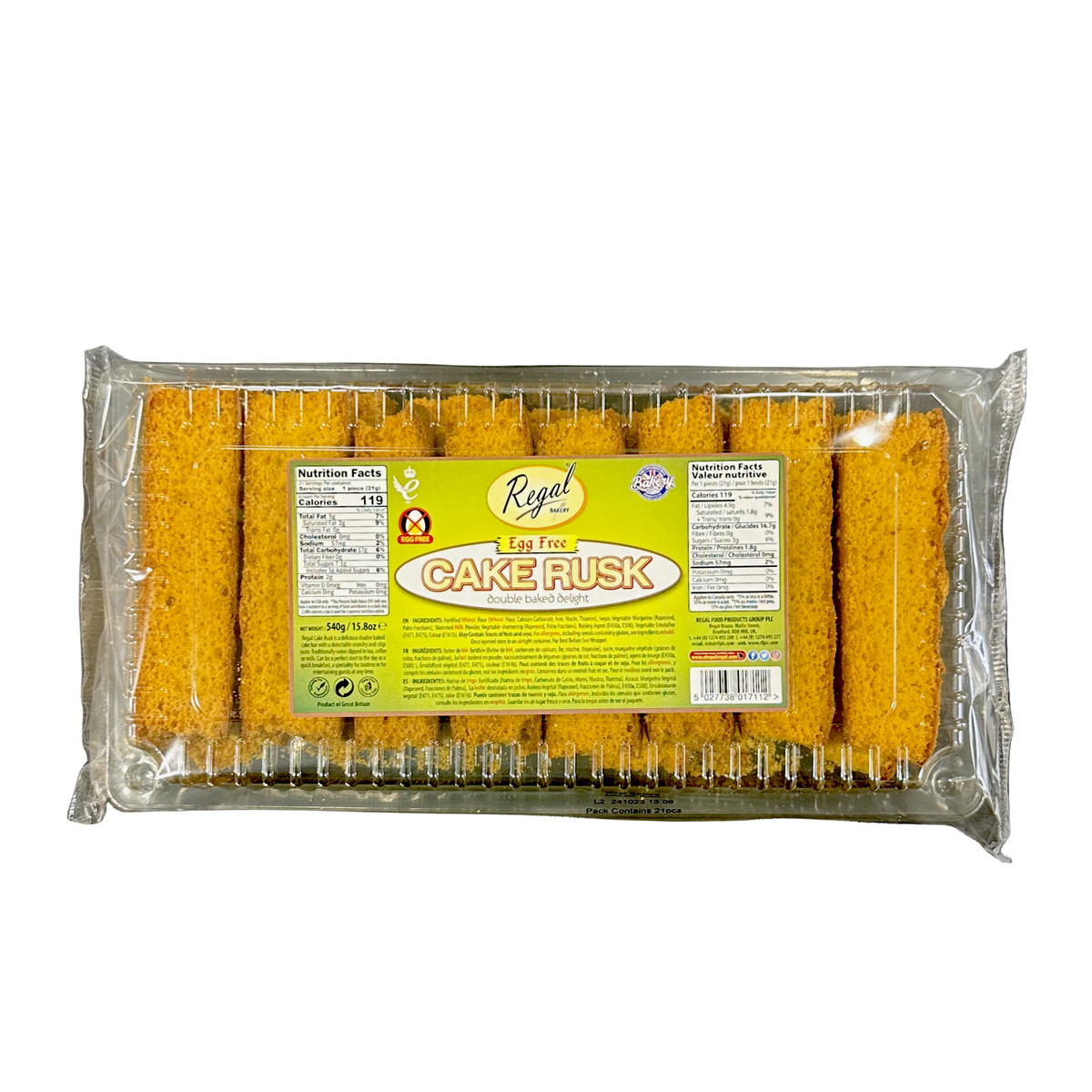 Regal Bakery Eggless Cake Rusk 630g — Spice Divine