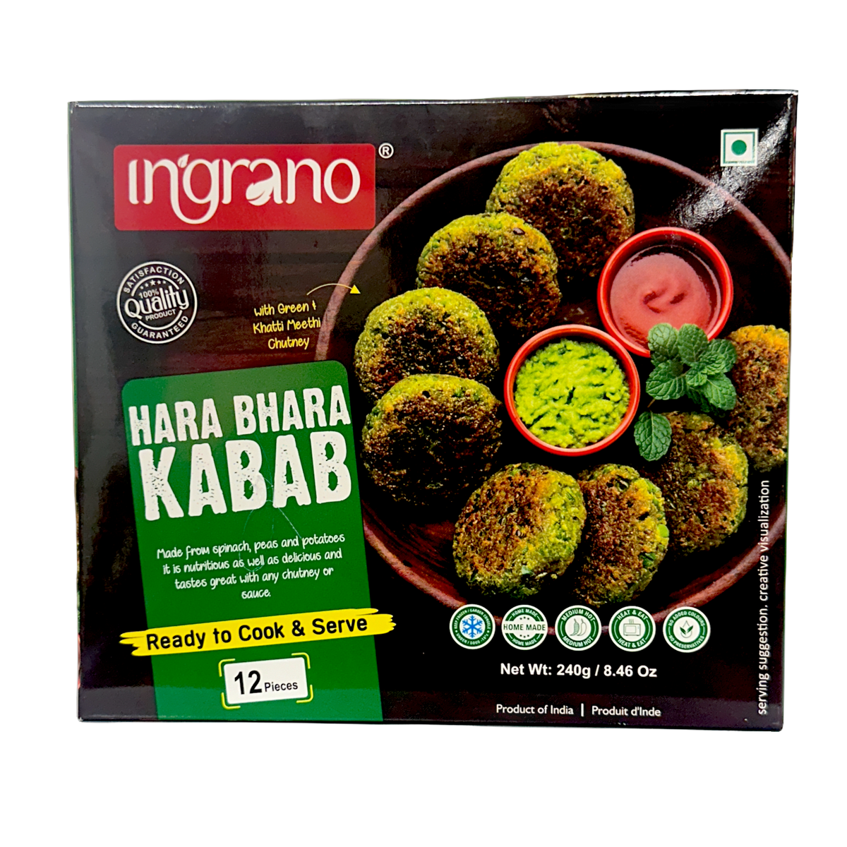 Ingrano Hara Bhara Kabab (12 Pcs) 240g — Spice Divine