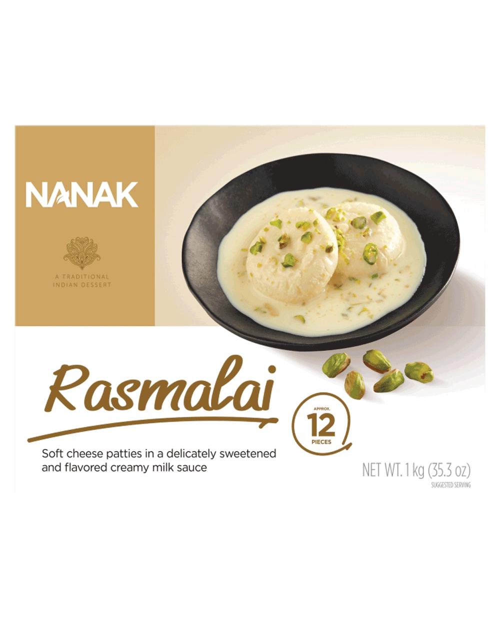 Nanak Frozen Rasmalai (12 pcs) 850g — Spice Divine